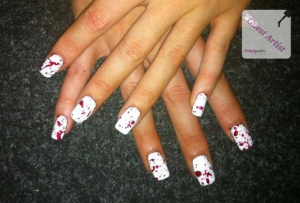 Halloween Blood Splatter Nails | Polishpedia: Nail Art | Nail Guide ...